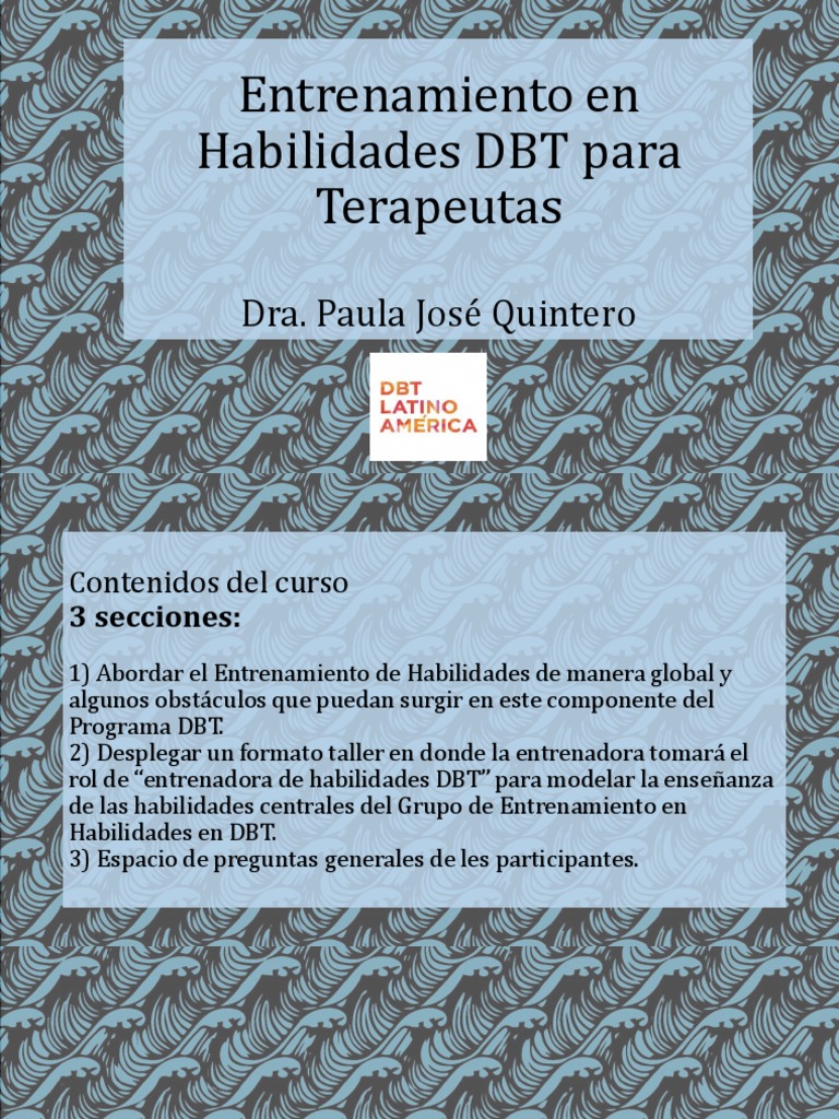 Entrenamiento en Habilidades DBT para Terapeutas | PDF | Las emociones | Aprendizaje