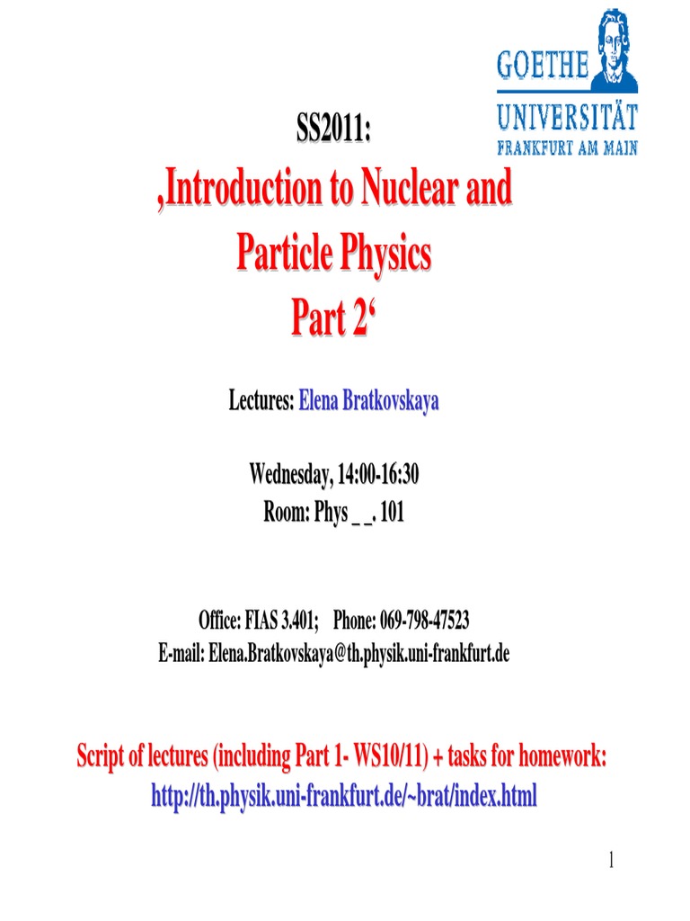 L1 Nuclear and Particle Intro | PDF | Radioactive Decay | Cross Section (Physics)