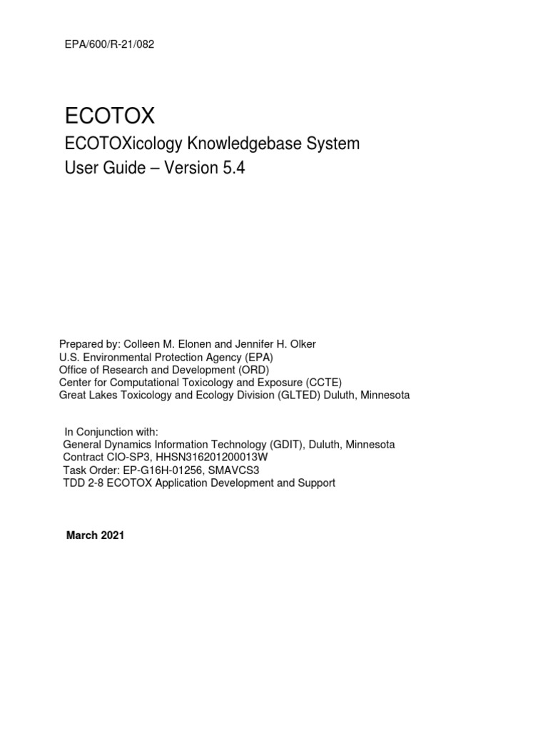 ECOTOX User Guide 2022 | PDF | Websites | Microsoft Excel