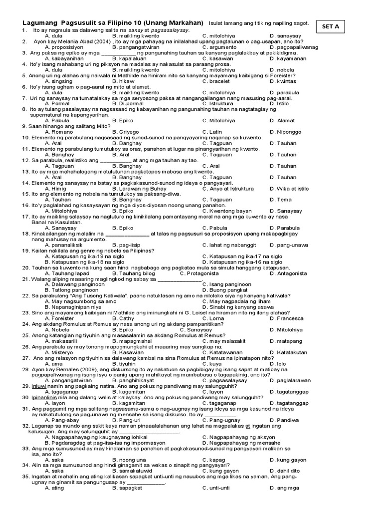 Long Test Q1 | PDF