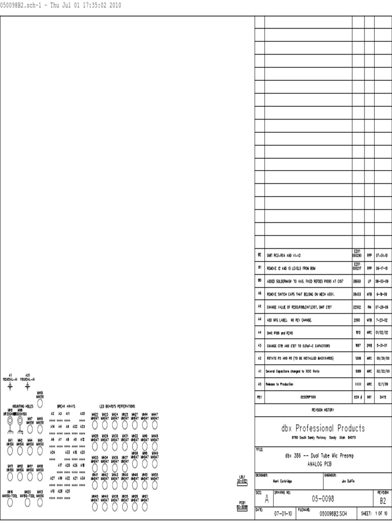 DBX 386 Dual Mic Preamp Schematic | PDF | Operational Amplifier | Amplifier
