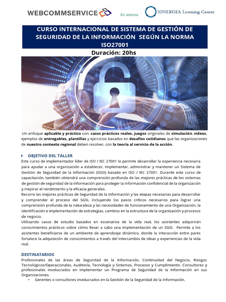 05 - Seguridad de La Informacion ISO 27001 | Descargar gratis PDF | Seguridad de información ...