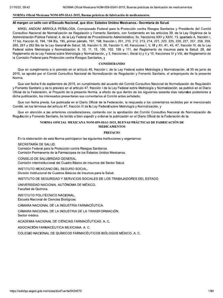 Nom 059 Ssa 2015 | PDF