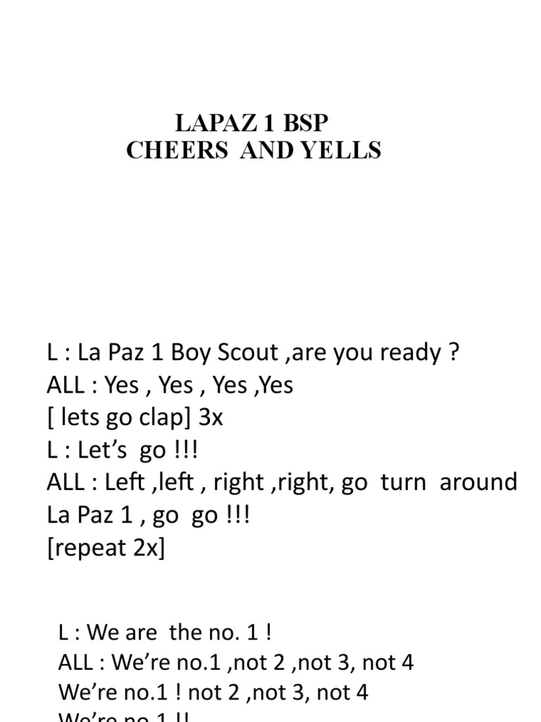 BSP Cheers and Yells | PDF