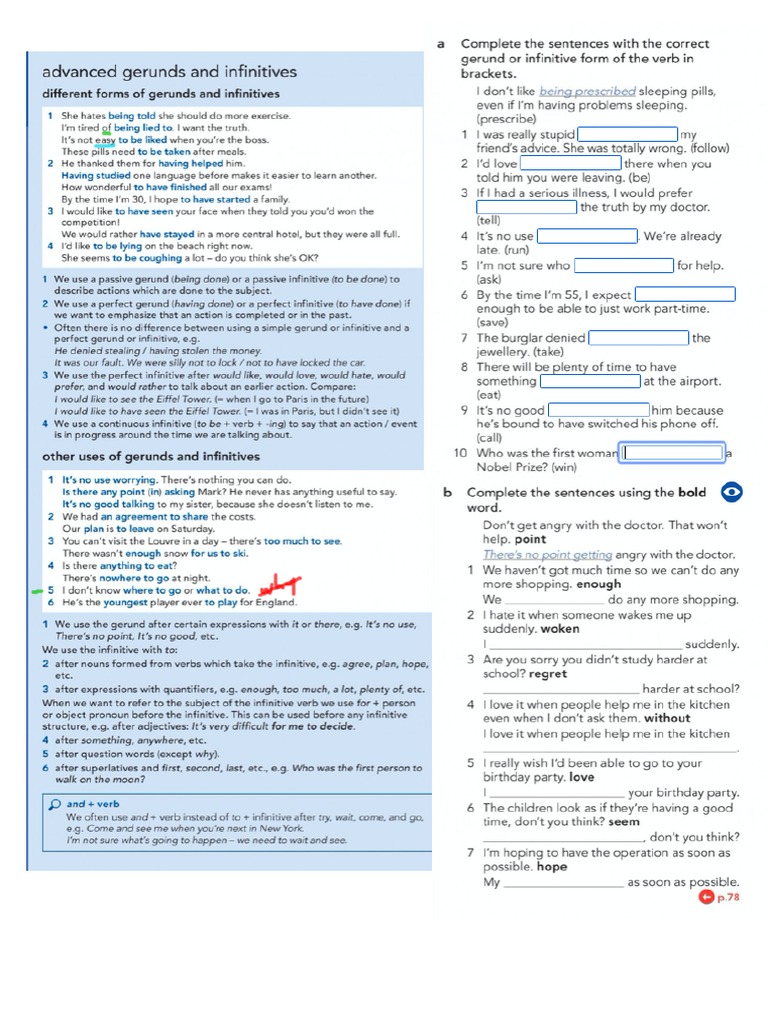 C1 Gerunds Infinitives Grammar | PDF