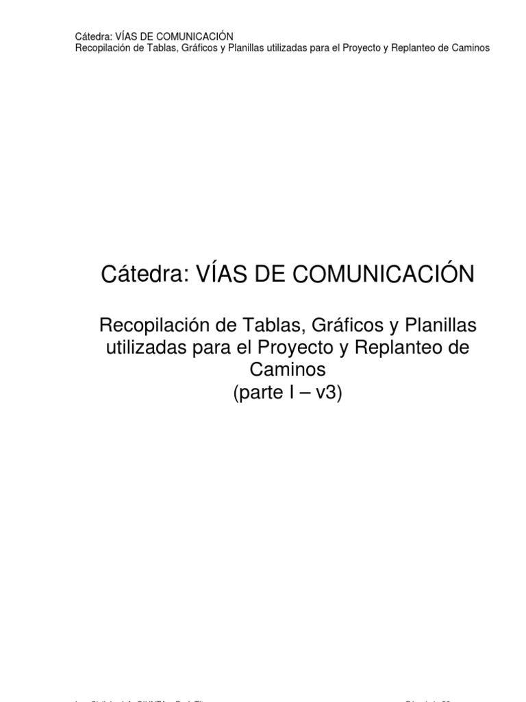 Tablas y Gráficos para Caminos Viales | PDF | Autobús | Coche