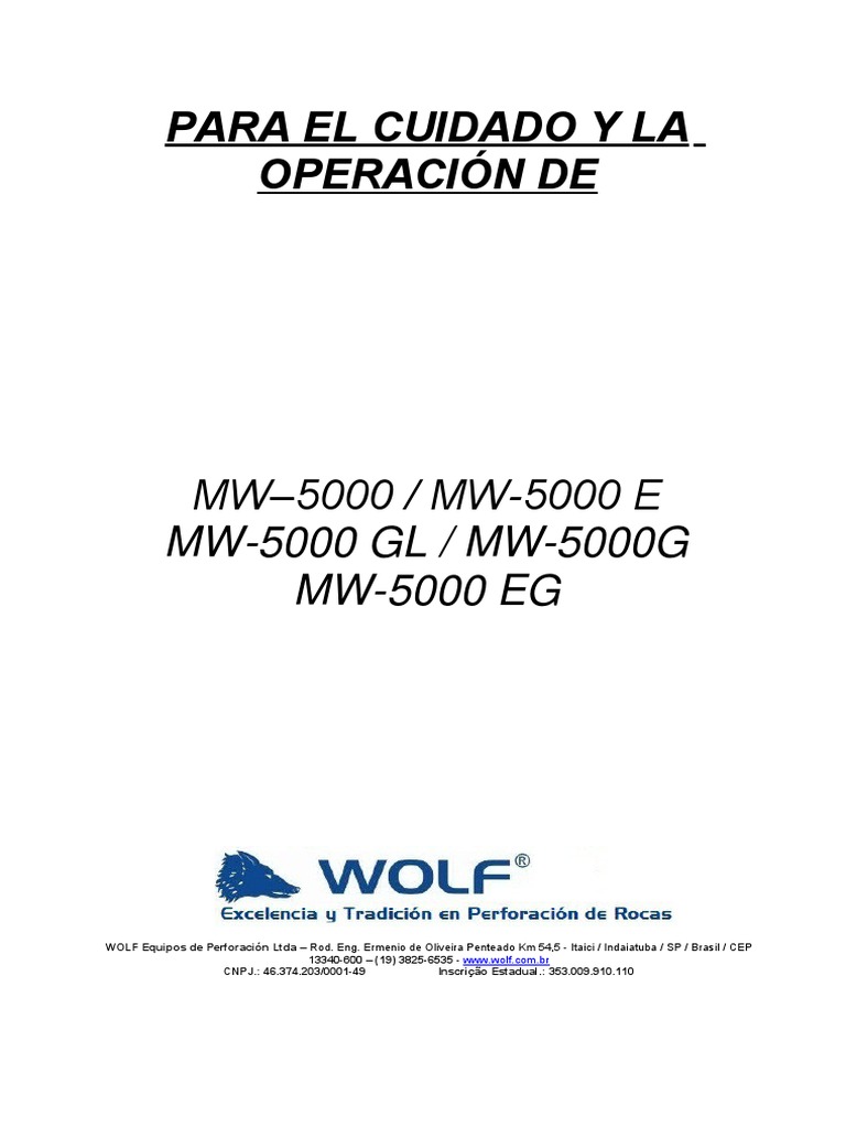 Manual mw-5000 Instrucao - Espanhol | PDF | Bomba | Perforación
