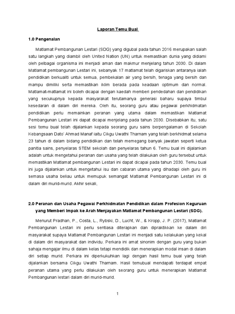 Laporan Temu Bual | PDF