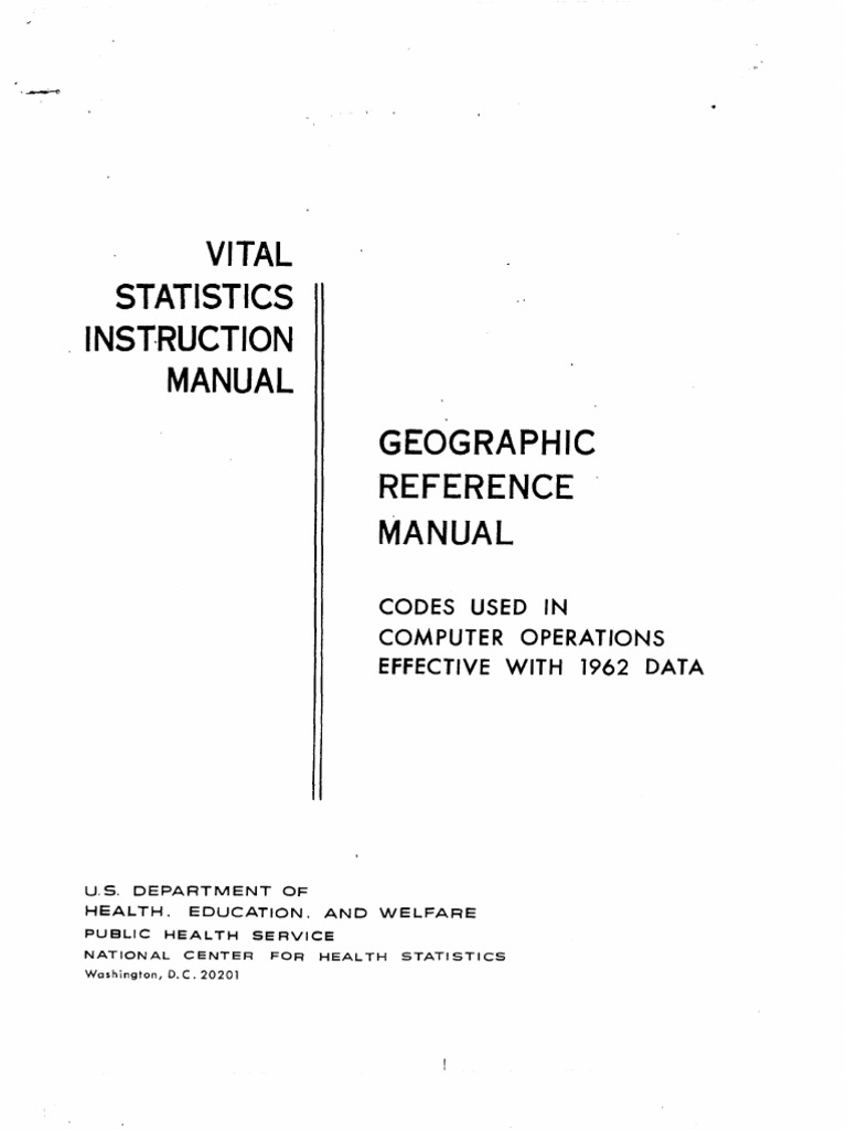 Vital Statistics Geographic Reference Manual | PDF | County (United ...