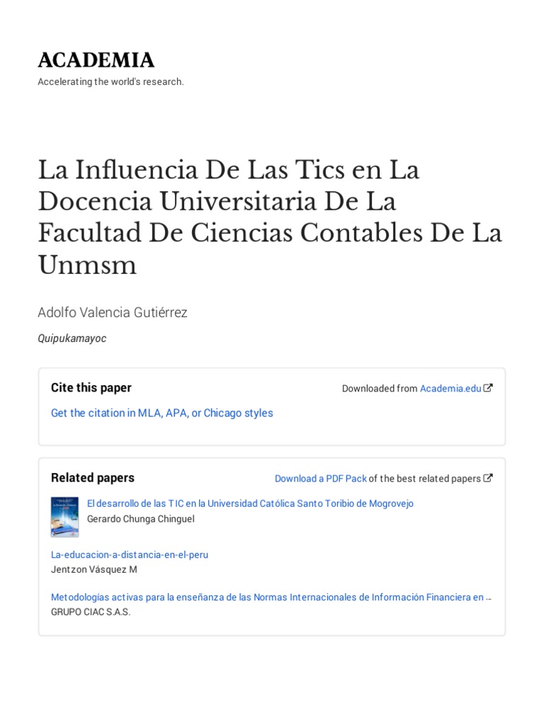 La Influencia de Las Tics en La | PDF | Tecnología de información y comunicaciones | Maestros