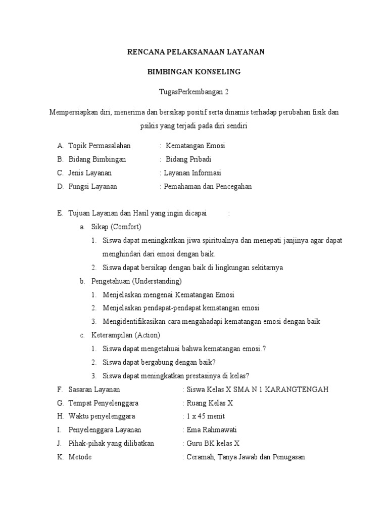 RPL Klasikal Kematangan Emosi | PDF