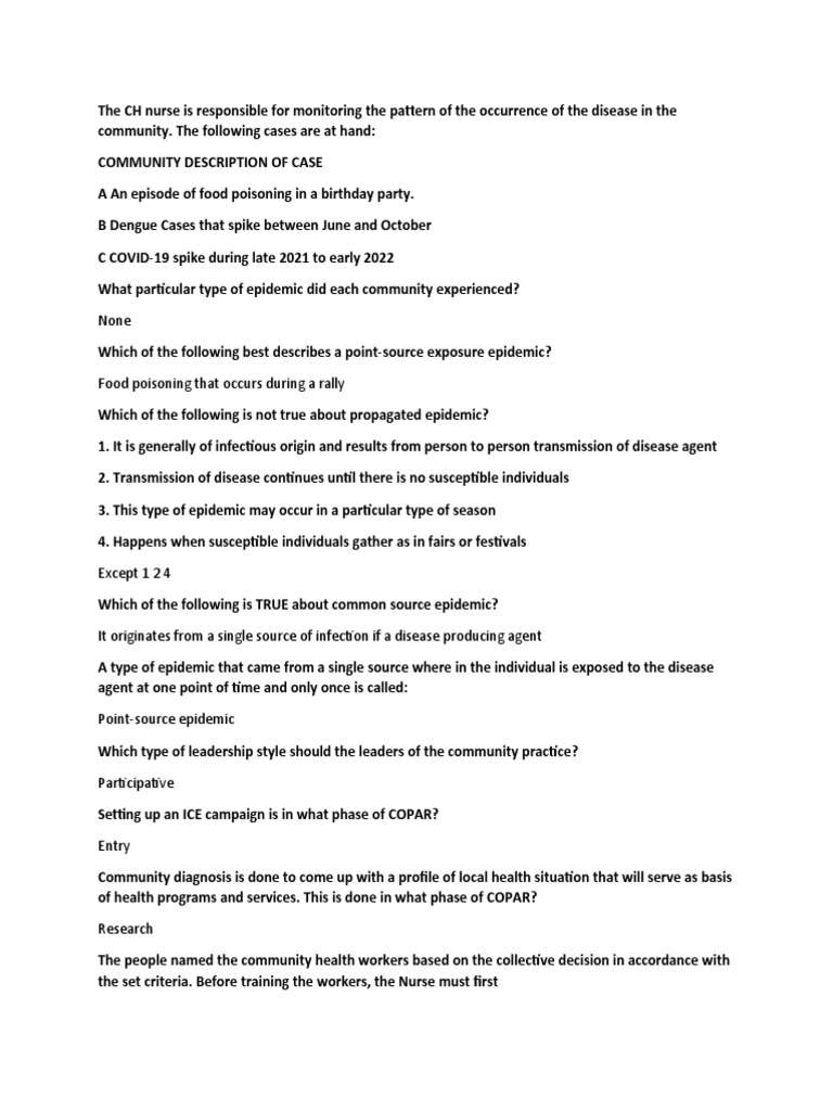 CHN Ratio Test 2022 | PDF | Epidemics | Health Care