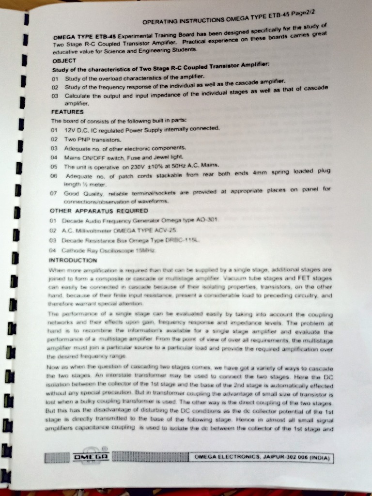 Analog Lab Manual Amplifier Pdf Amplifier Capacitor