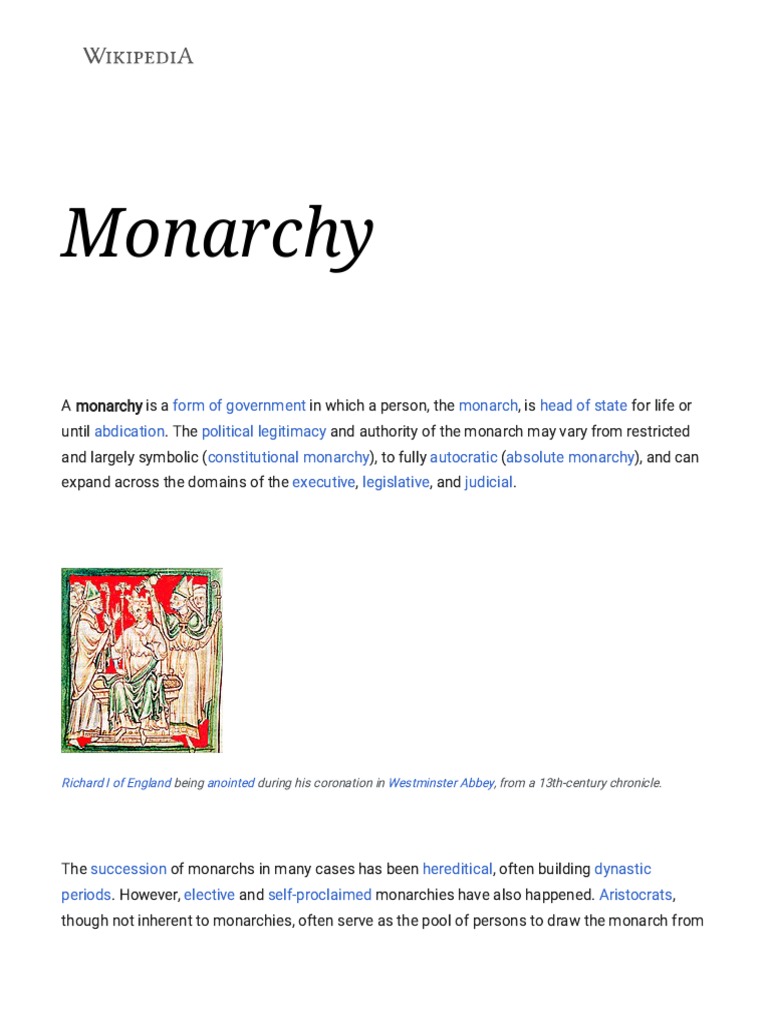 Monarchy | PDF