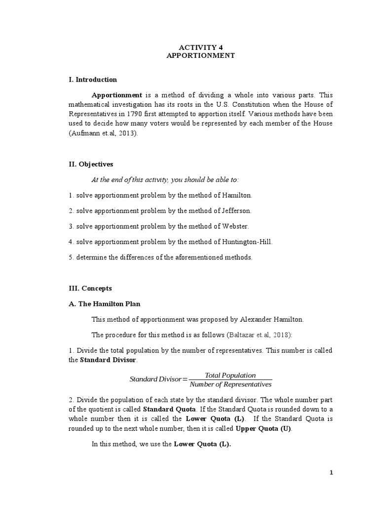Apportionment | PDF | Mathematical Concepts | Arithmetic
