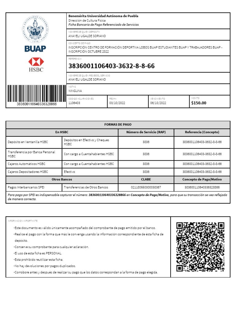 Ficha de Pago Servicios BUAP 2022 | PDF | Bancos | Industrias de servicio