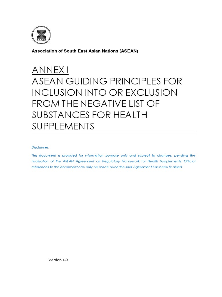 ASEAN Guiding Principles For Inclusion Into or Exclusion From The ...