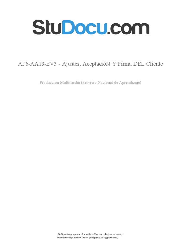 Ap6 Aa13 Ev3 Ajustes Aceptacion y Firma Del Cliente | PDF | Multimedia ...
