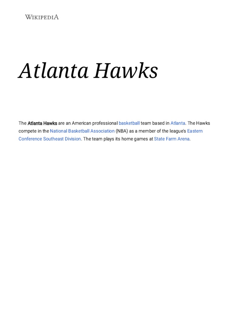 Atlanta Hawks | PDF | National Basketball Association | Sports