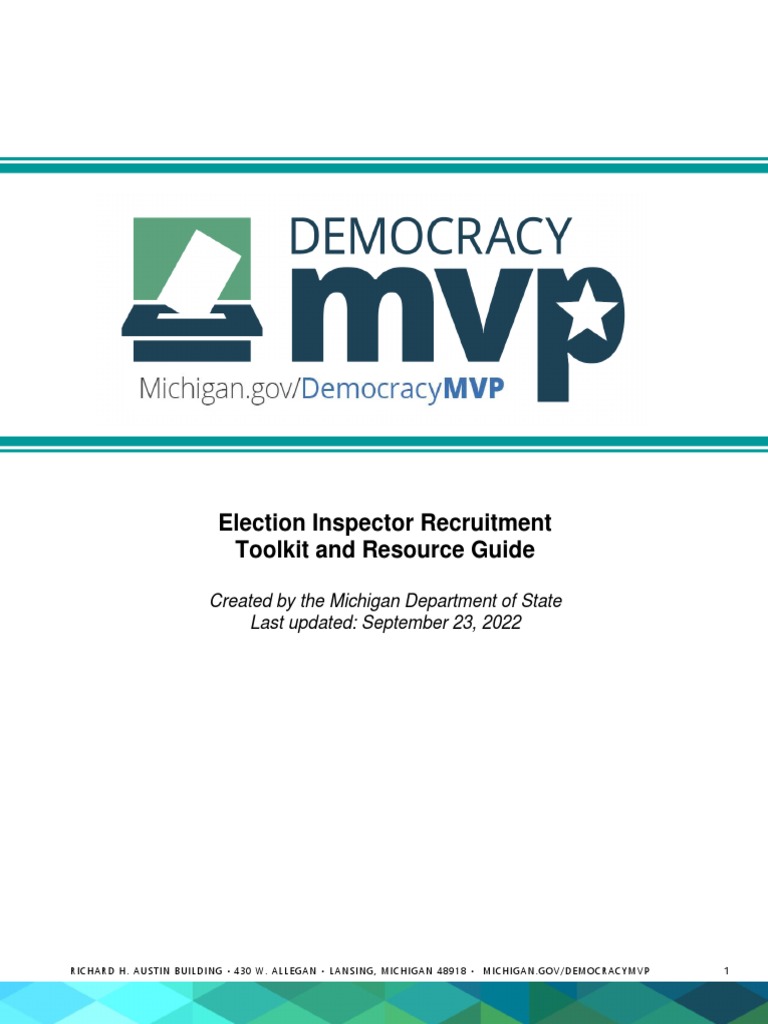 Michigan State Democracy MVP Toolkit | Download Free PDF | Elections ...