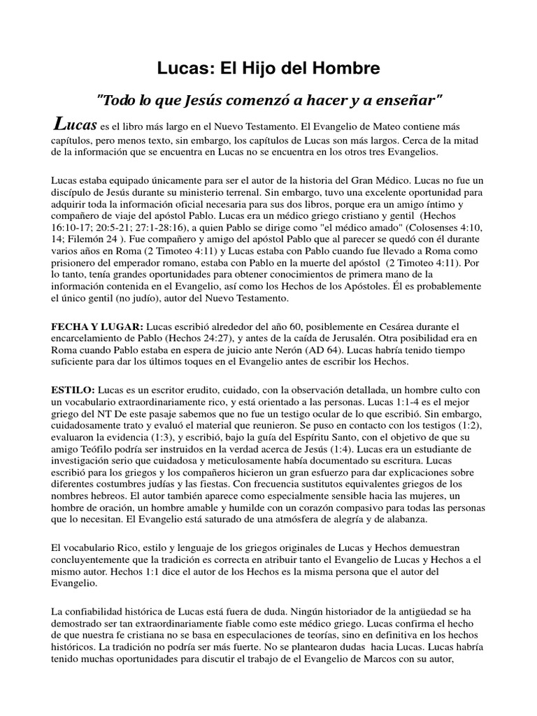 Lucas | PDF | Evangelio De Lucas | Pablo el apóstol