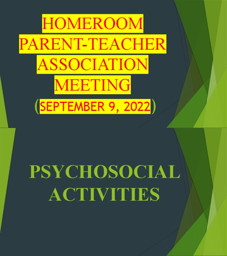 Homeroom Parent-Teacher Association Meeting | PDF