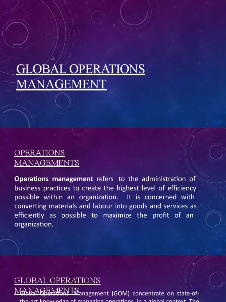 Global Operations Management Overview | PDF | Logistics | Strategic ...