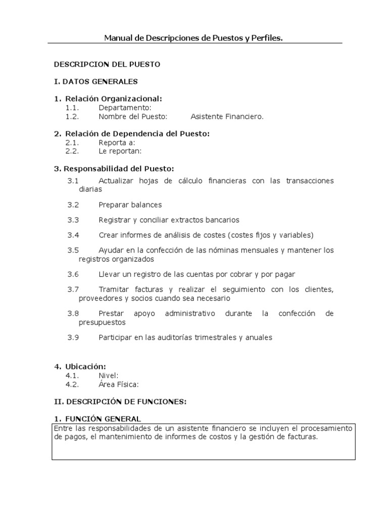 Asistente Financiero. | PDF | Gestión de recursos humanos | Presupuesto