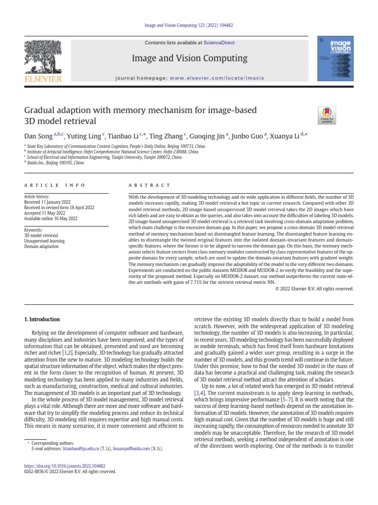 Gradual Adaption With Memory Mechanism For Image-Based 3D Model Retrieval | Download Free PDF ...