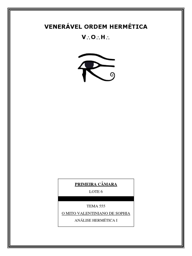 Tema 555 - o Mito Valentiniano de Sophia | PDF | Hermetismo | Anjo