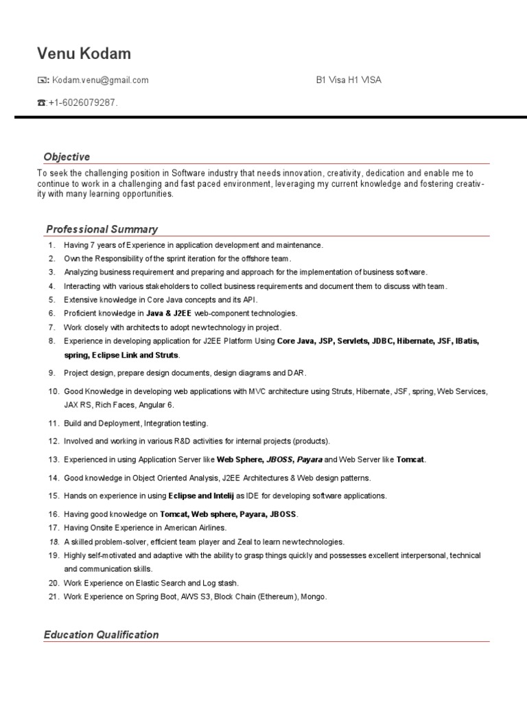 Dice Resume CV Venu Kodam | Download Free PDF | Java (Programming Language) | Eclipse (Software)