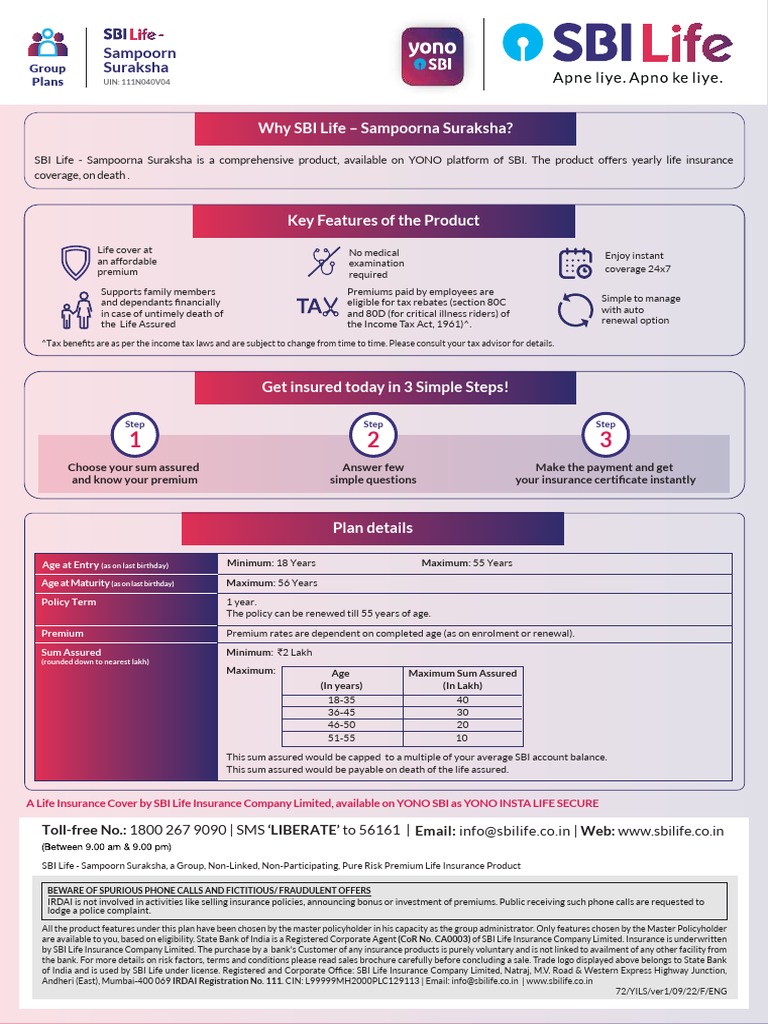 SBI Life Sampoorna Suraksha Overview | PDF | Insurance | Life Insurance