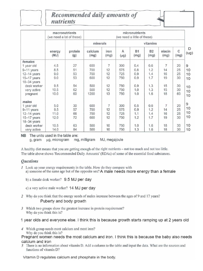 RDA Extension Worksheet PDF | PDF