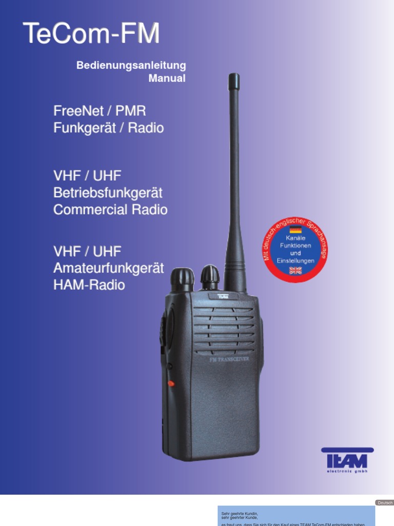 Tecom FM Manual