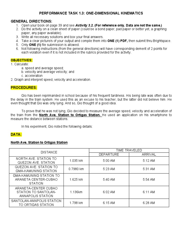 ONE-DIMENSIONAL KINEMATICS Worksheet | PDF | Velocity | Speed