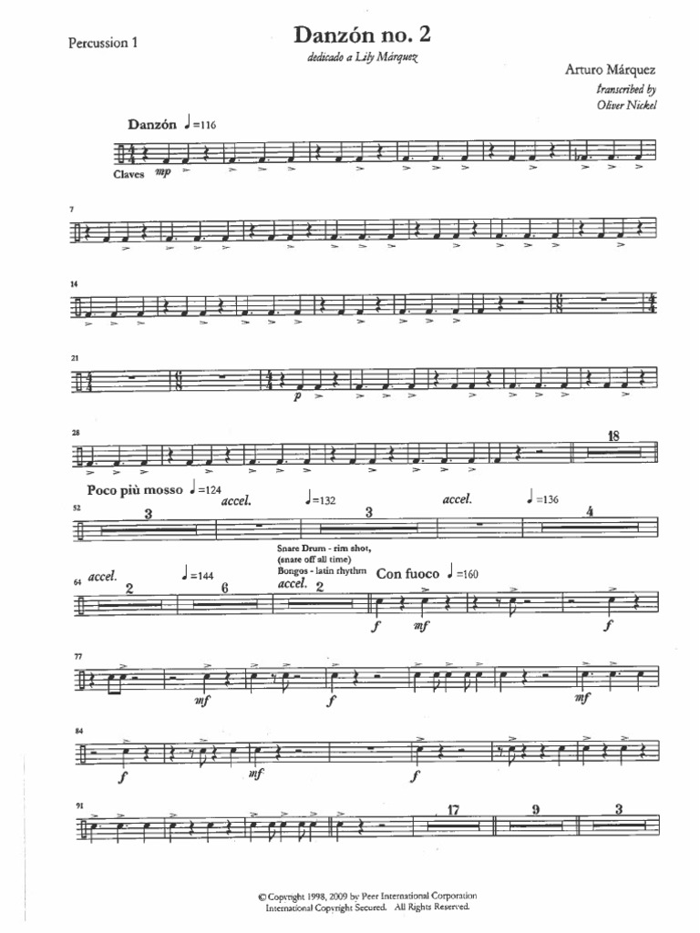 Danzon No 2 Percussion | PDF
