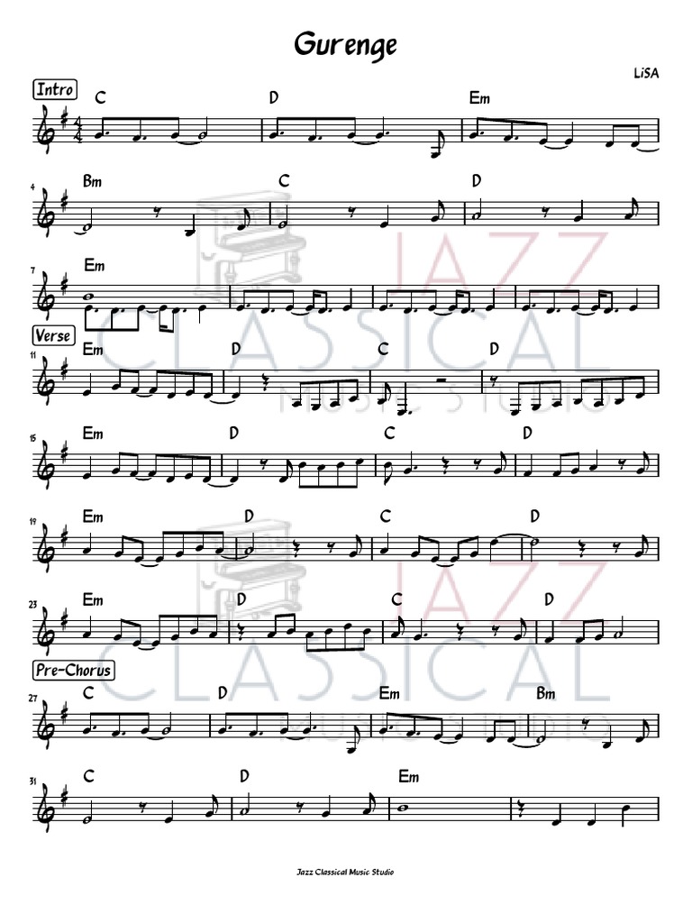Demon Slayer Lisa Gurenge EASY With Watermark | PDF