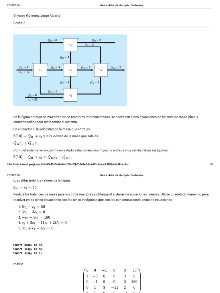 Tarea Metodos Directos - .Ipynb - Colaboratory | PDF | Análisis numérico | Análisis matemático