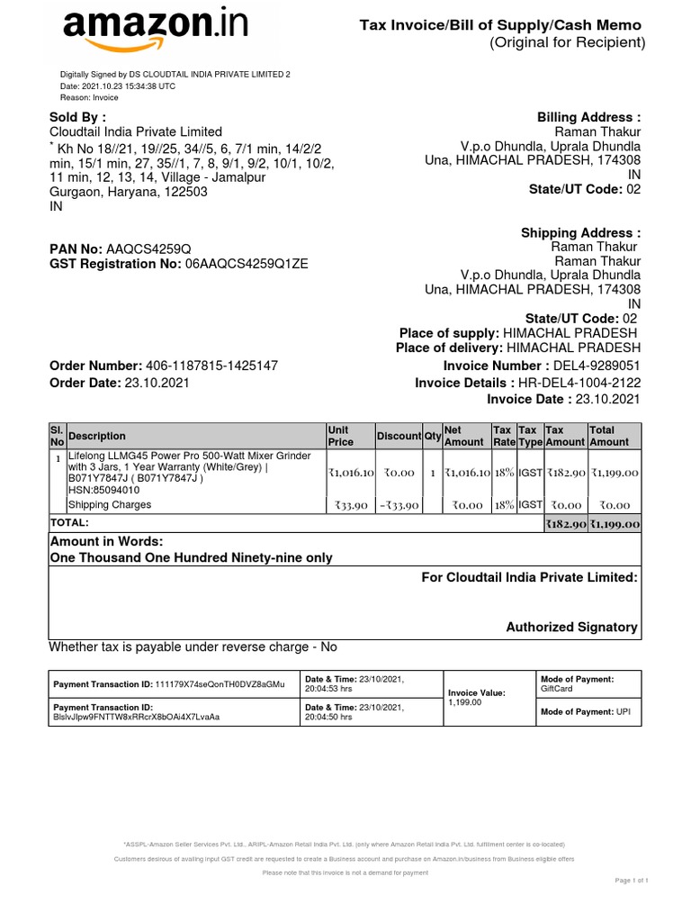 Invoice 1 | PDF | Invoice | Money