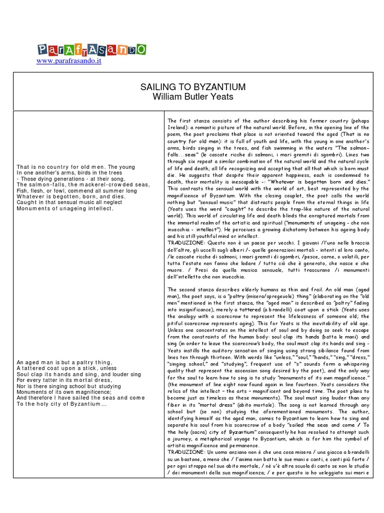 Sailing To Byzantium | PDF | Poetry