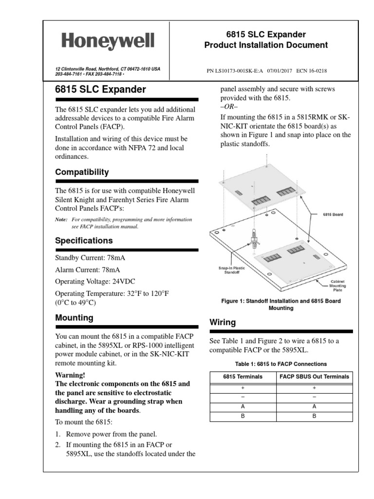 6815 SLC Expander Product Installation Document | Download Free PDF ...