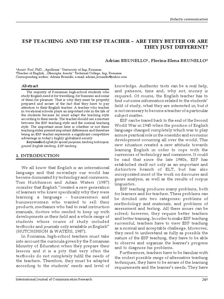 419 - 07 Adrian BRUNELLO | PDF | Teaching Method | Teachers