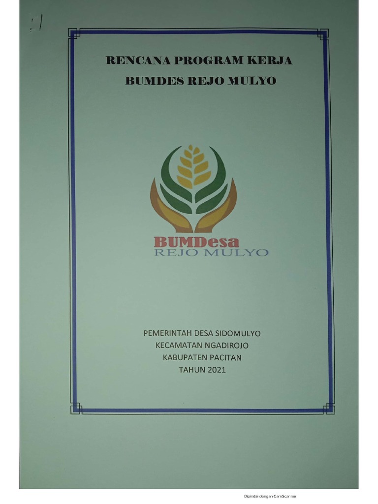 Rencana Program Kerja Bumdes Rejo Mulyo | PDF