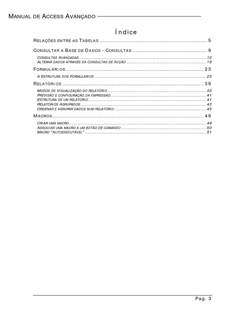 Guia completo para consultas, formulários, relatórios e macros ...