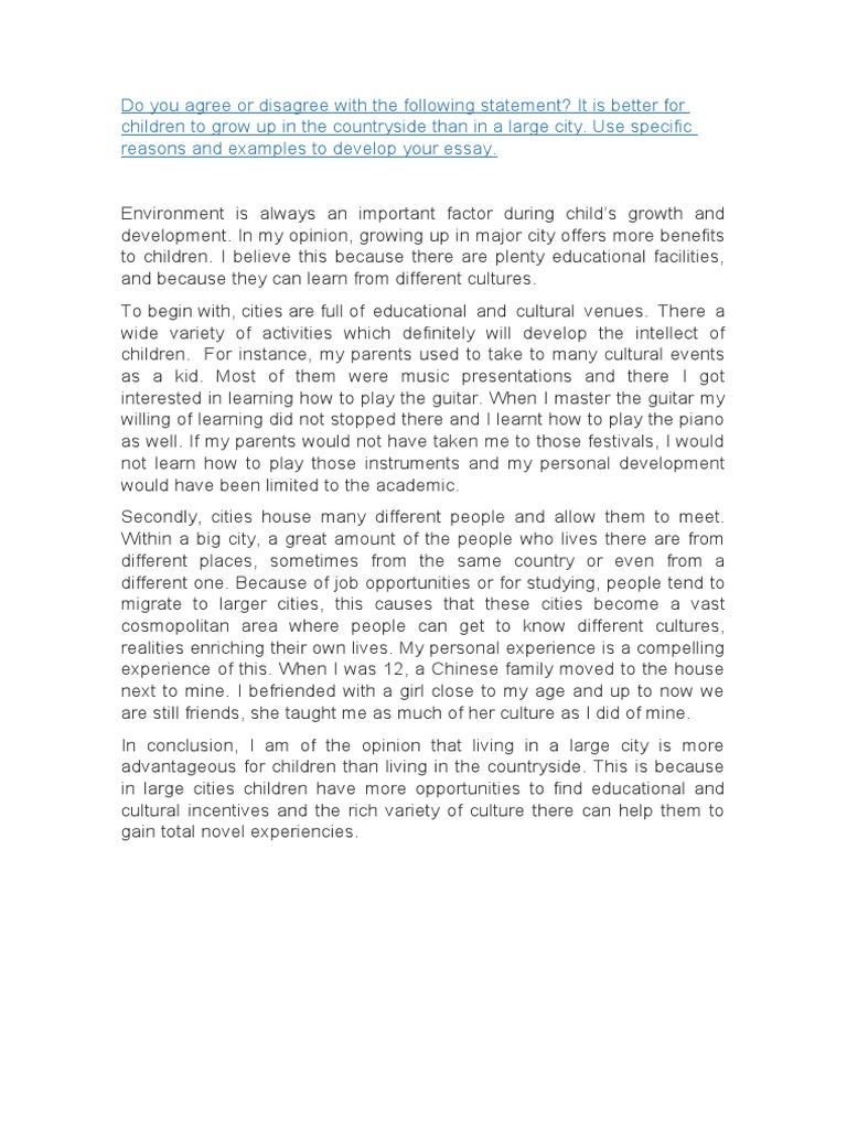 Do You Agree or Disagree With The Following Statement | PDF