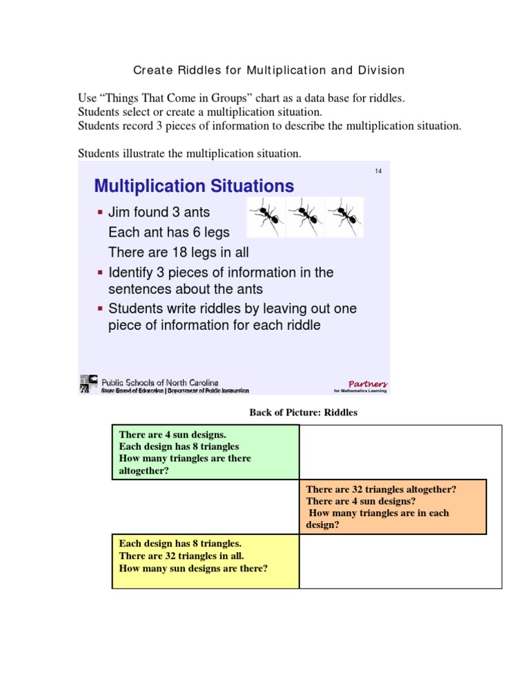 Math Riddles for Students | PDF | Teaching Methods & Materials | Home ...