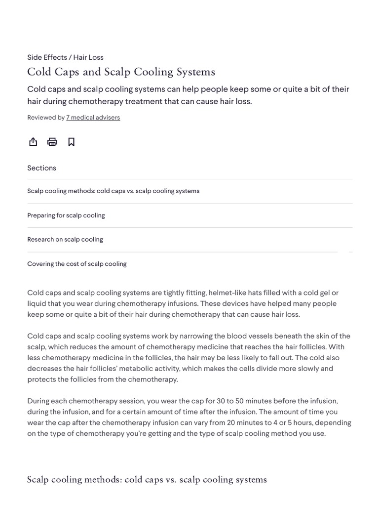 Cold Caps and Scalp Cooling Systems | PDF | Chemotherapy | Clinical ...