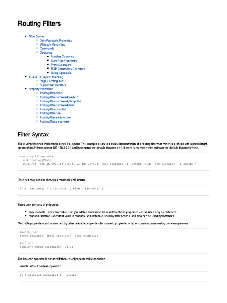 ROS RoutingFilters 080522 0701 510 | PDF | Regular Expression | Computer Engineering