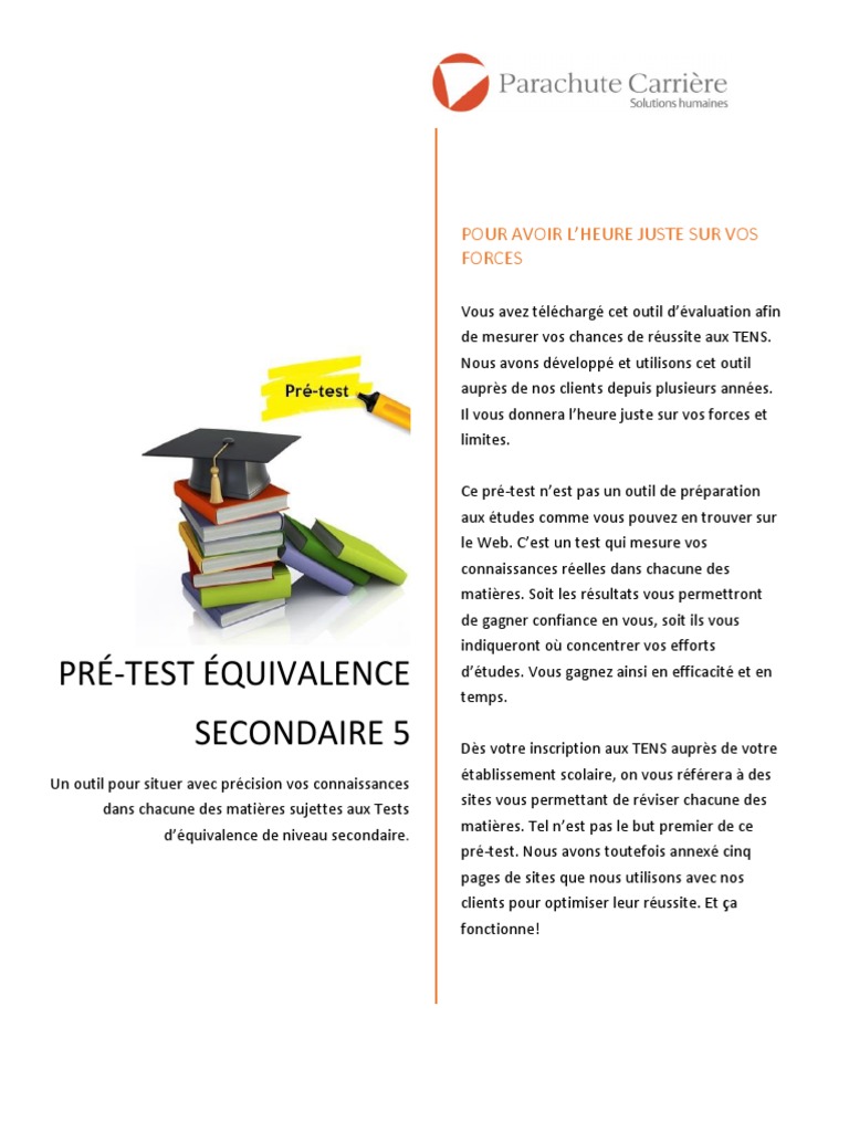 Pre Test Equivalence Secondaire 5 | PDF | Inflation | Business