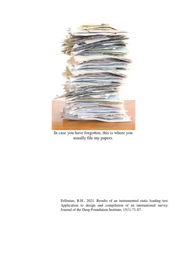 Results of An Instrumented Static Loading Test. Application To ... Results of An Instrumented Static Loading Test. Application To ...